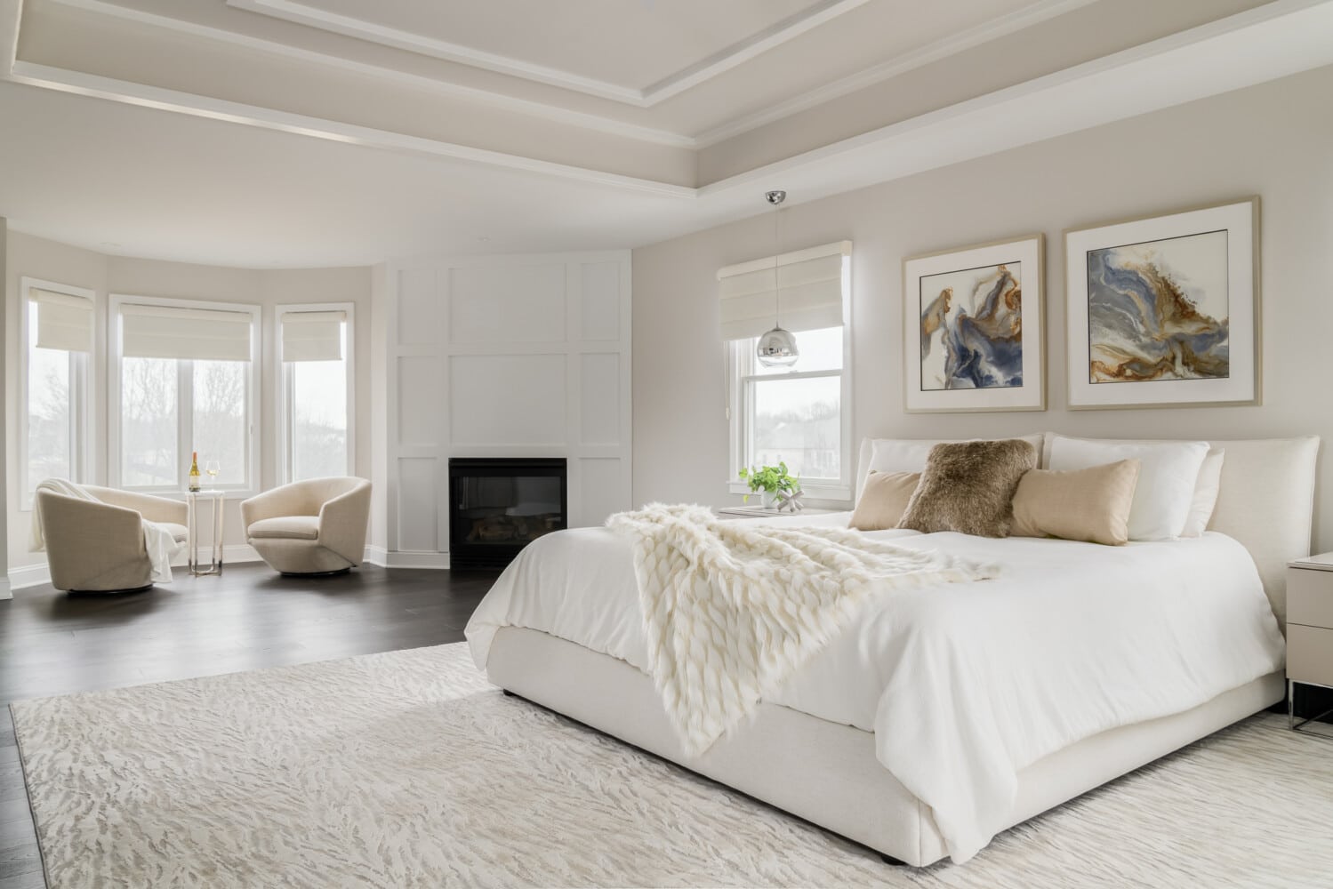 Calm Modern Bedrooms | Mullica Hill | Distinctive Interior Designs